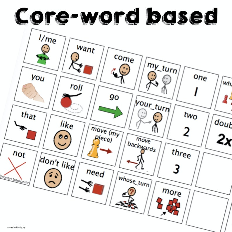AAC Core Word Picture Communication Boards for Games Activities ...