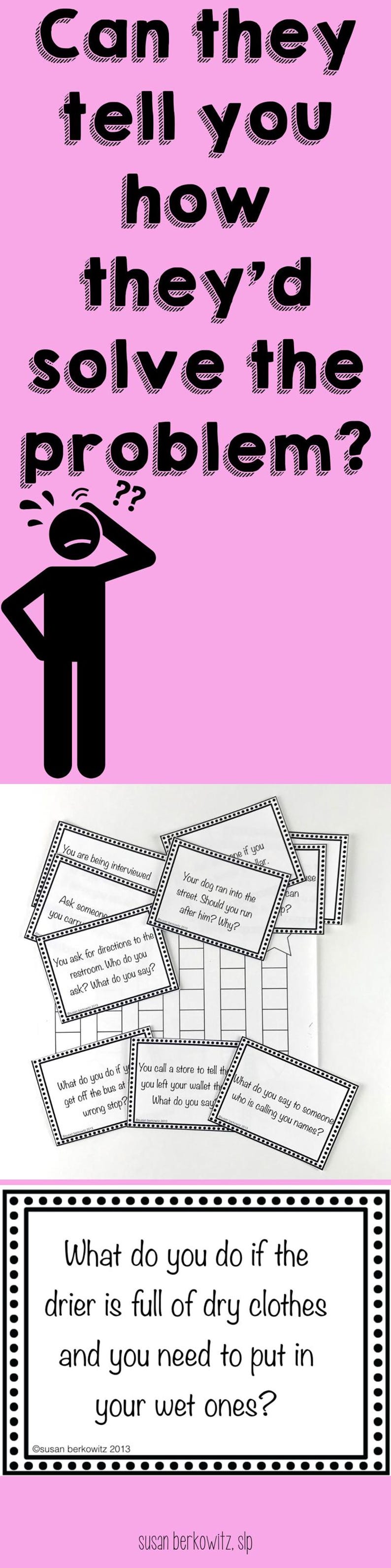 Problem Solving Game Speech Therapy Activity Social Skills for Special ...