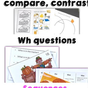 Speech Therapy Fall Language Learning Activities for Special Education ...