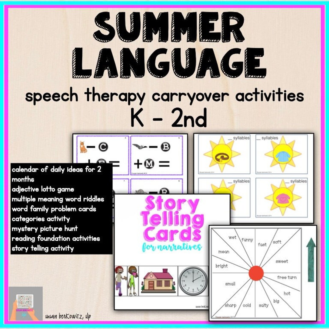 Language Learning Activities for Summer Activities for Kids in Speech ...