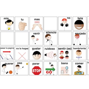 Spanish Communication Boards for AAC Core Words for Speech Therapy for ...