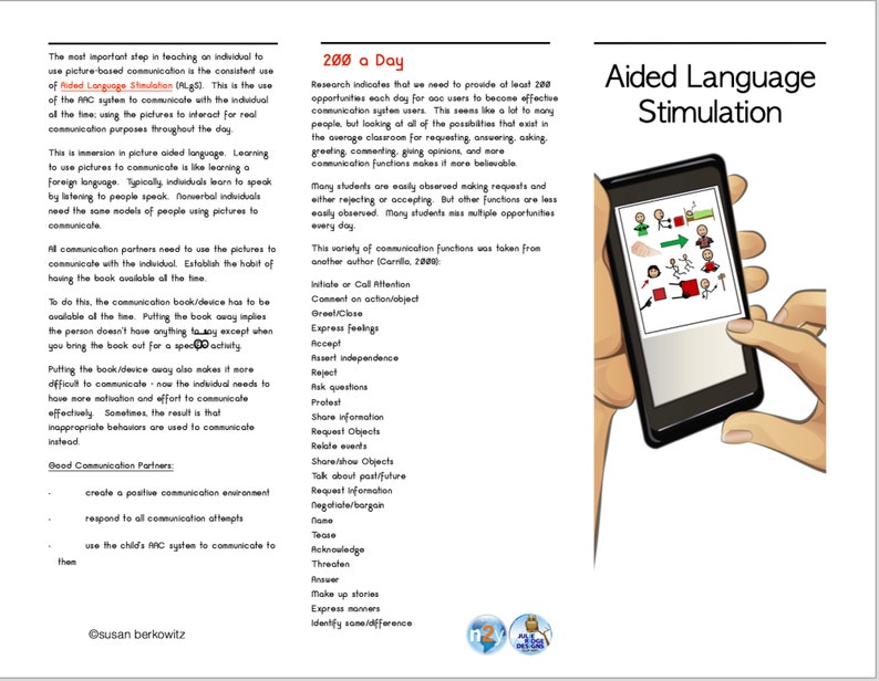 AAC Core Word Modeling Plan for Family, Staff, Teacher Speech Therapist ...