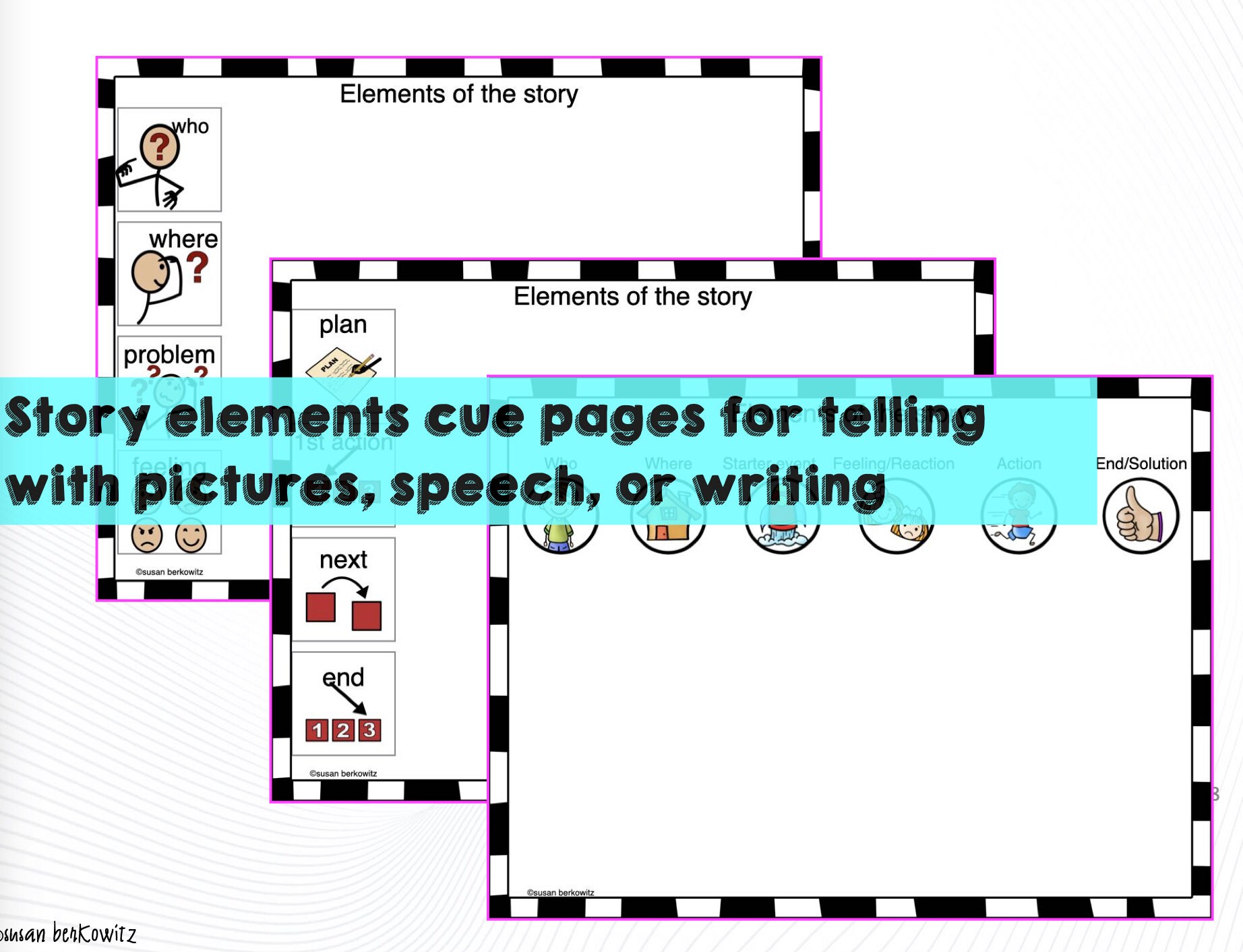 Visual Cue Cards Story Template Printable Speech Therapy Activities ...