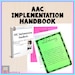 AAC Implementation Handbook Teach Core Words AAC Training Speech ...