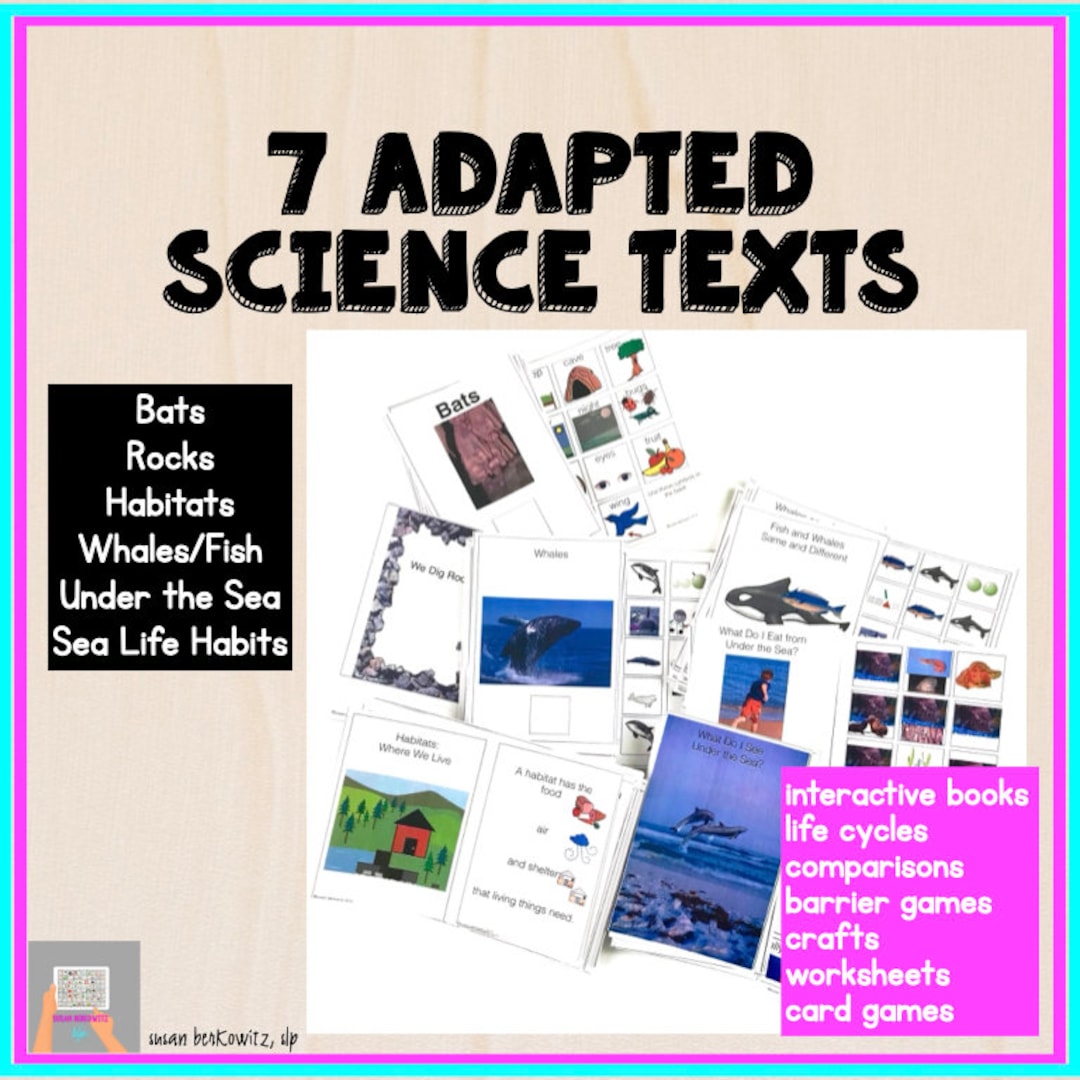 Speech Therapy Activities Adapted Books Special Education Science ...