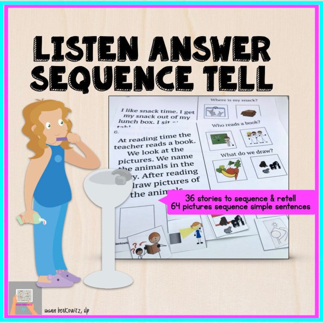 Sequencing Cards Story Retell Template Speech Therapy Printable ...