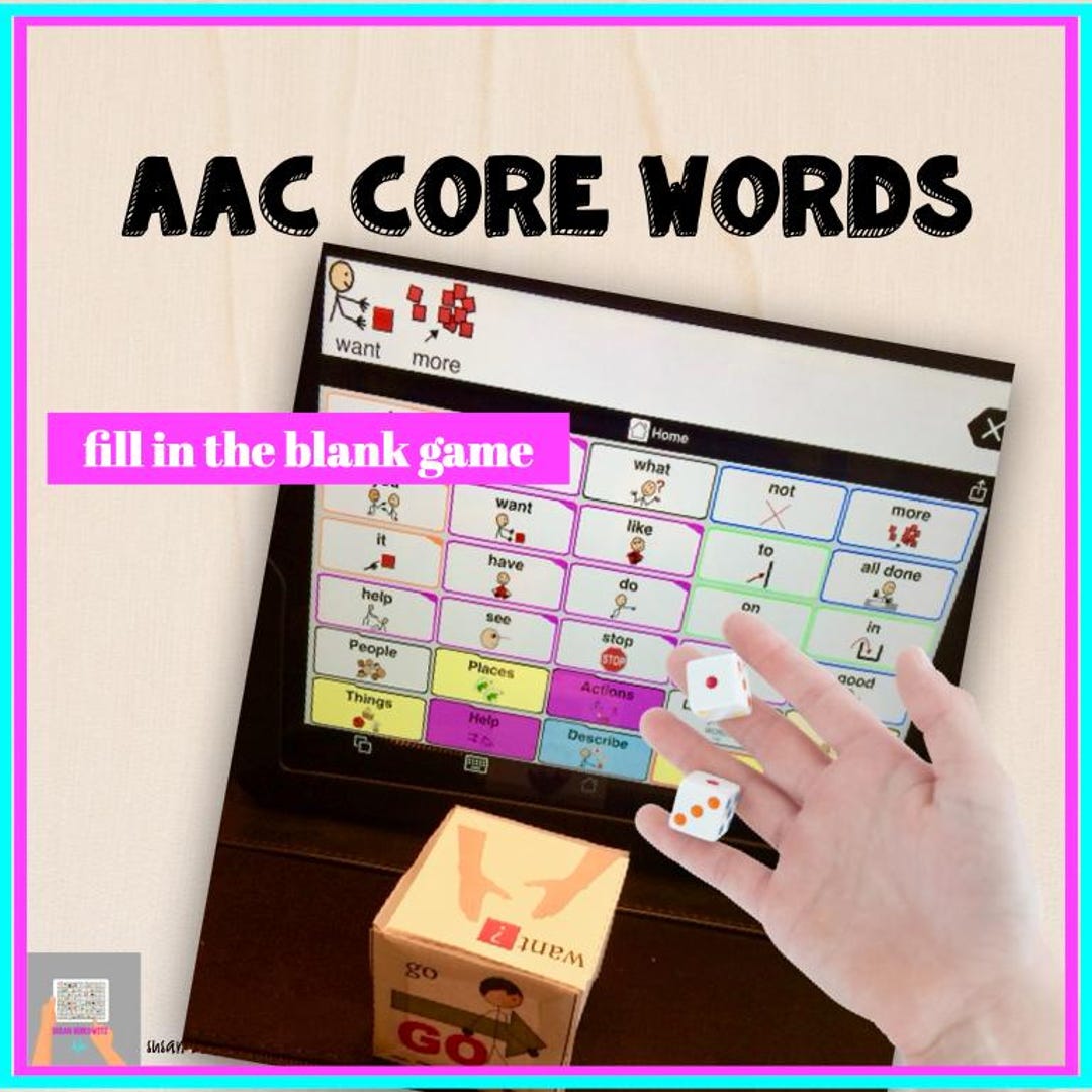 AAC Core Word Game Activity to Build Core Vocabulary Communication ...