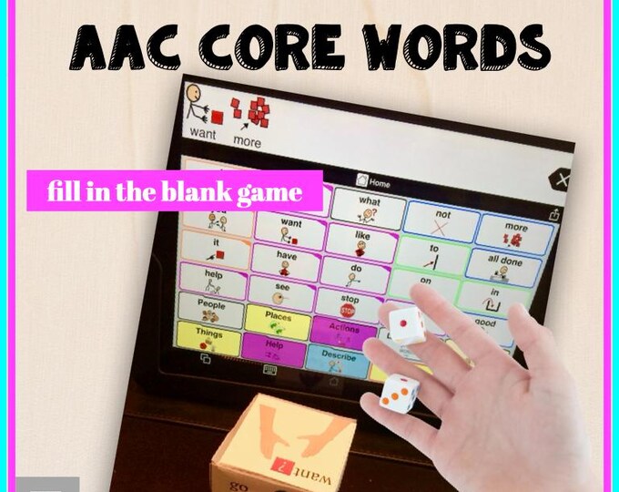 AAC Core Words Activity Middle or High School Core Vocabulary Speech ...
