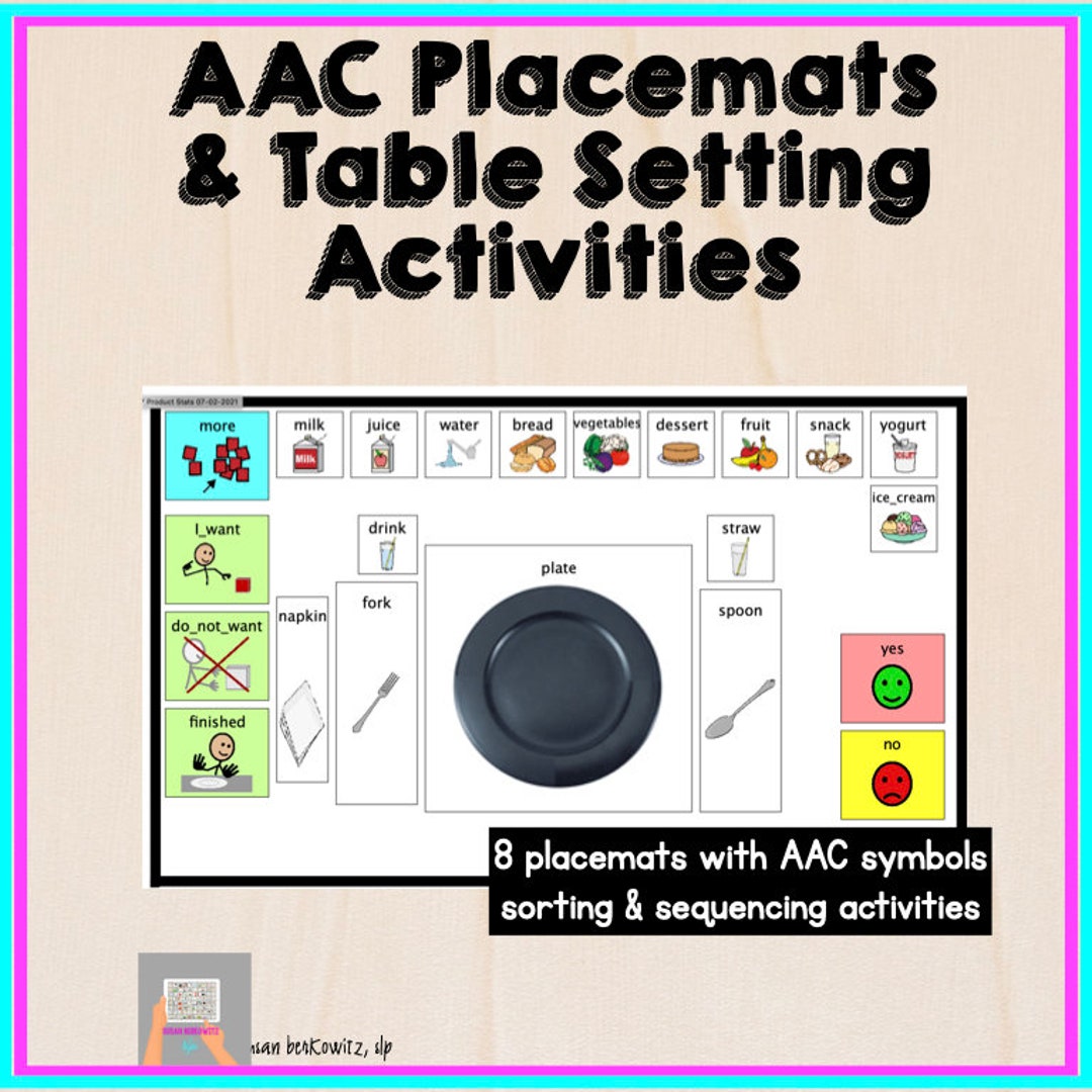 AAC Communication Boards for Meals for School Home Group Homes AAC Core ...