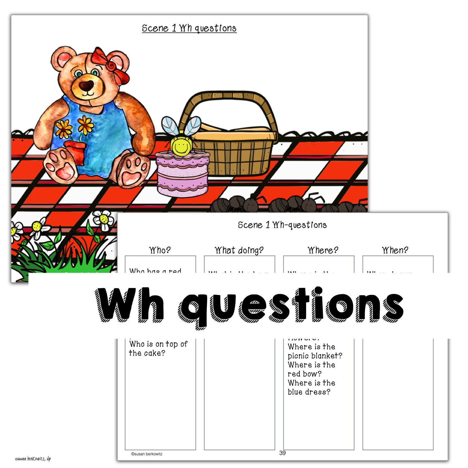 Teddy Bear Picnic Language Activities for Speech Therapy Homeschool or ...