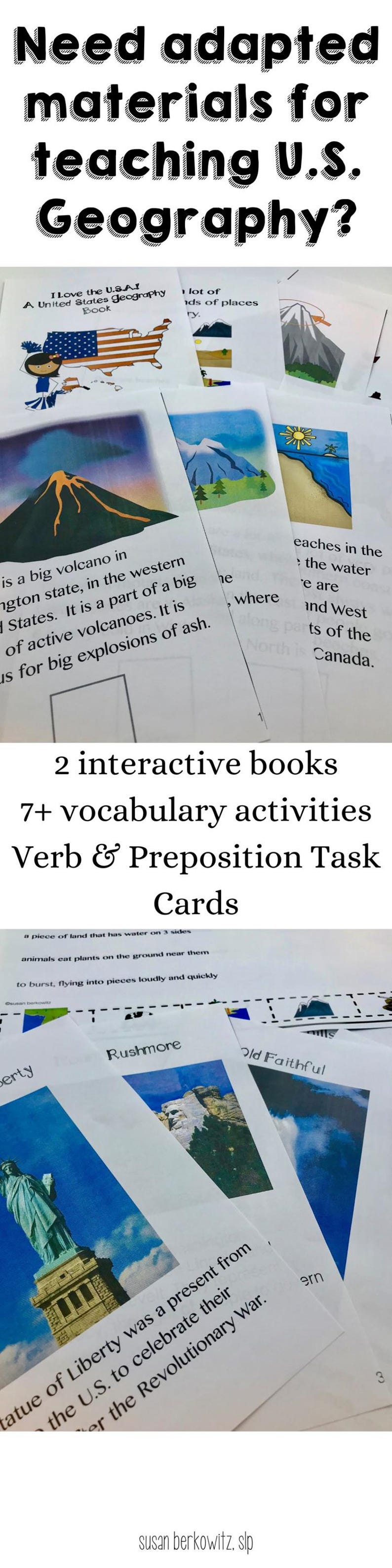 Adapted Books U.S. Geography Special Education Activities Speech ...