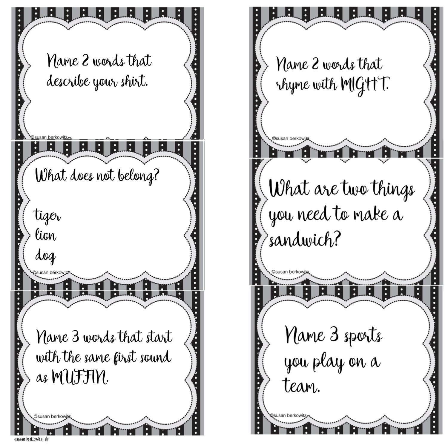 Card Game Language Learning Activity Board Game Describing Activity ...