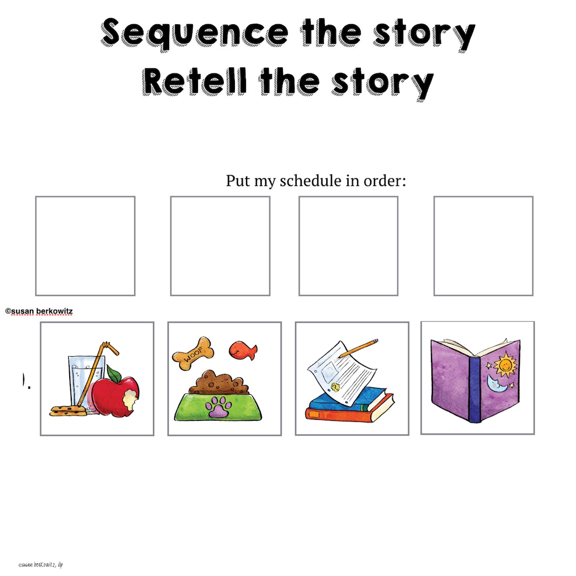 Sequencing Cards Story Retell Template Speech Therapy Printable ...