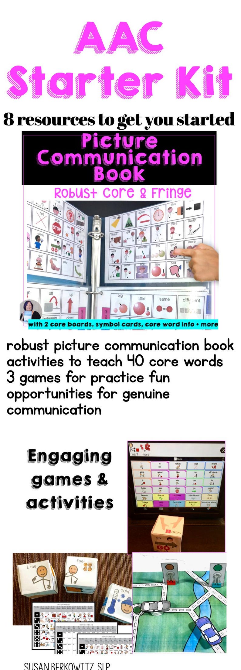 AAC Core Word Communication Book Bundle: Speech Therapy Games - Etsy