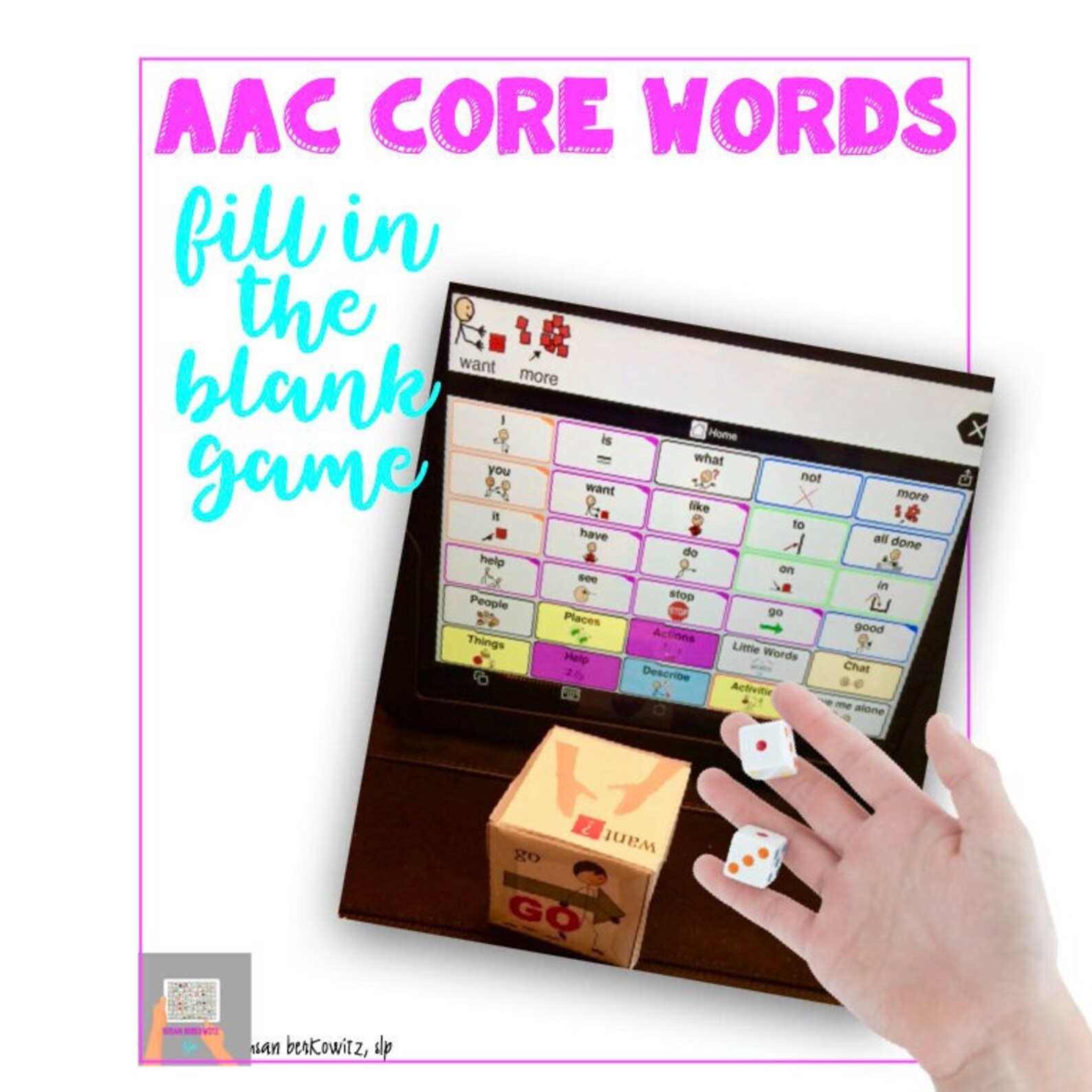 AAC Core Word Game Activity to Build Core Vocabulary Communication ...