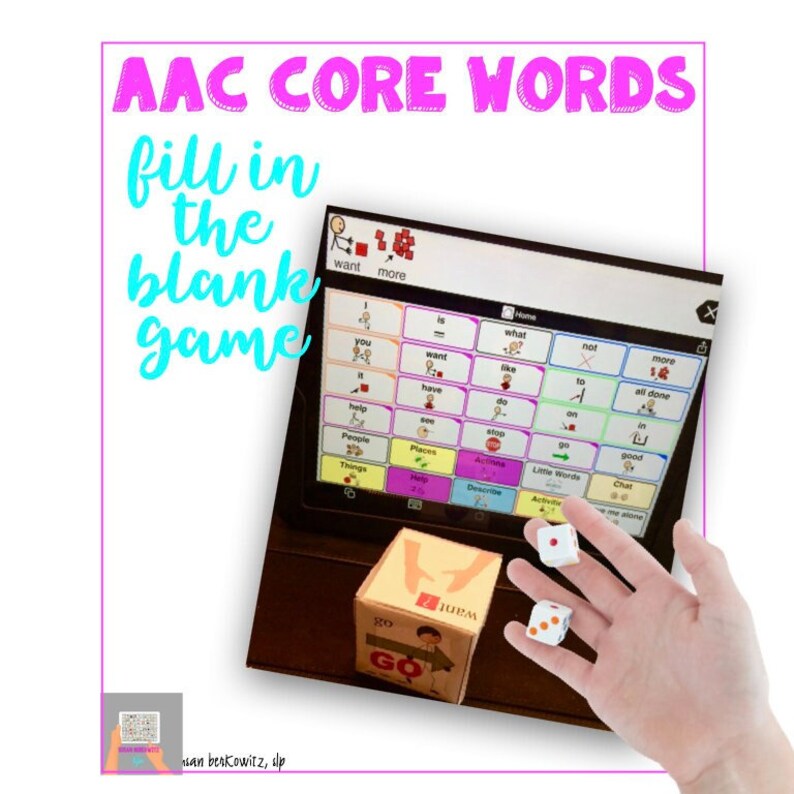 AAC Core Word Game Activity to Build Core Vocabulary Communication ...