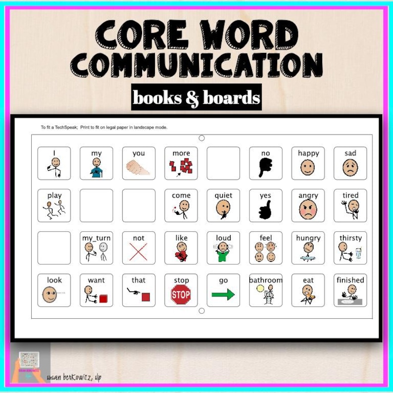 Core Words Communication Boards AAC Core Vocabulary Nonverbal ...