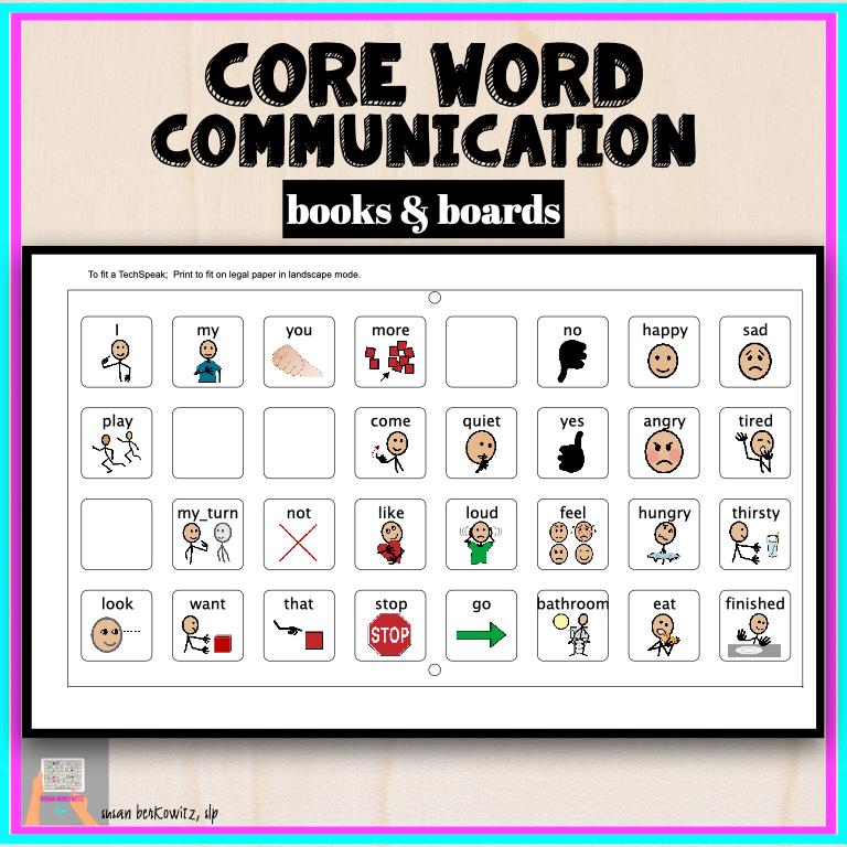 Core Words Communication Boards AAC Core Vocabulary Nonverbal ...
