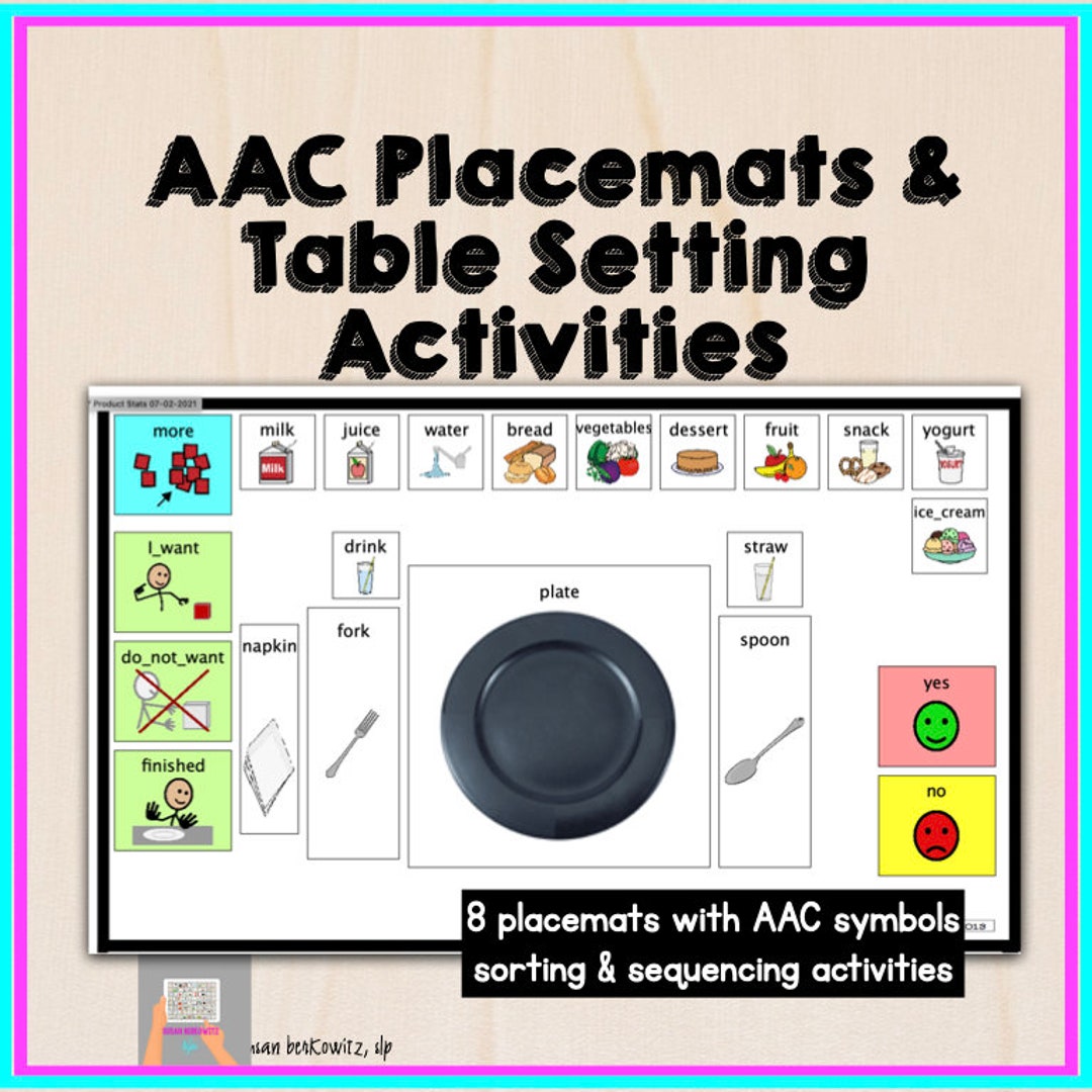 AAC Communication Boards for Meals for School Home Group Homes AAC Core ...