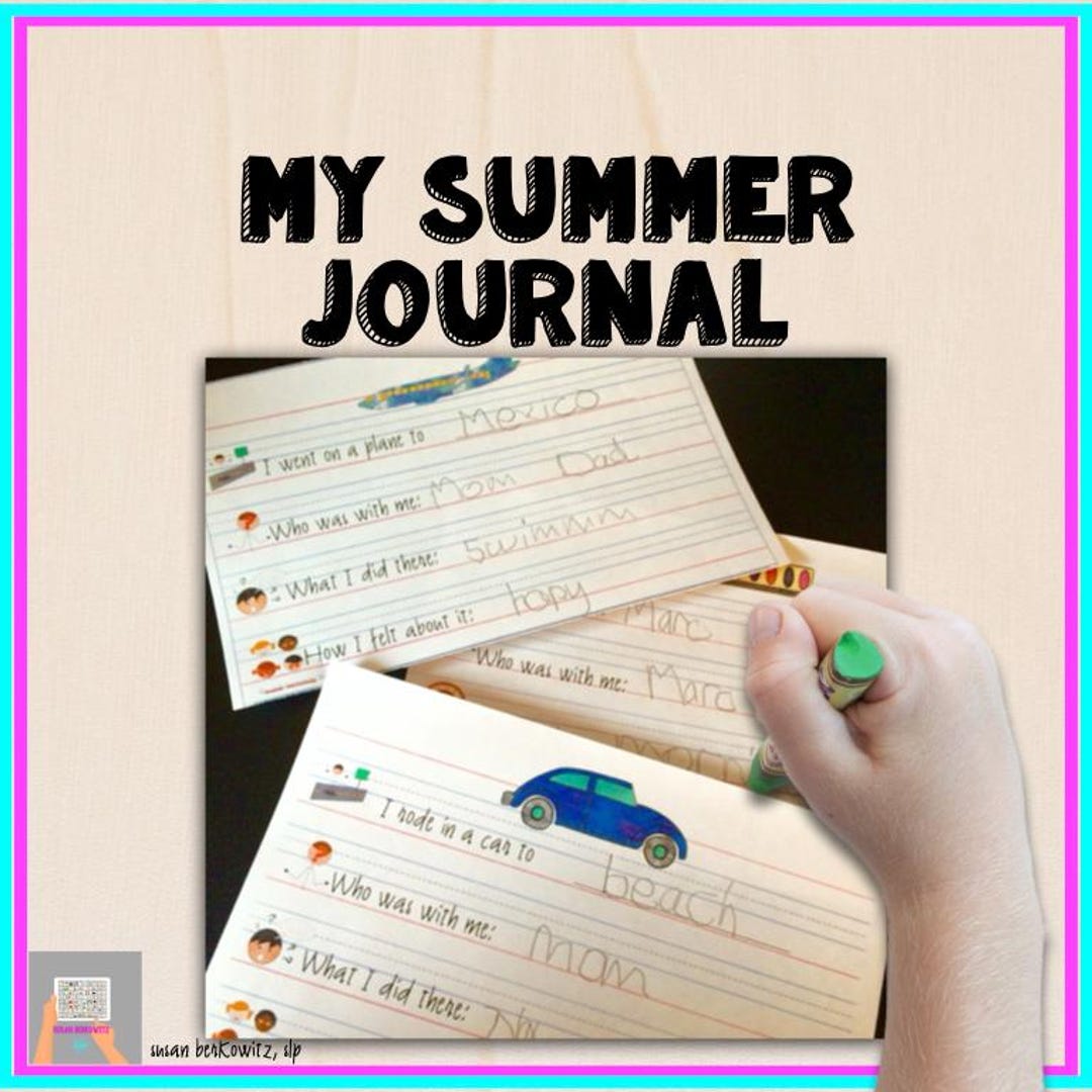 Summer Journal Writing Activity for Kids Speech Therapy Narrative ...