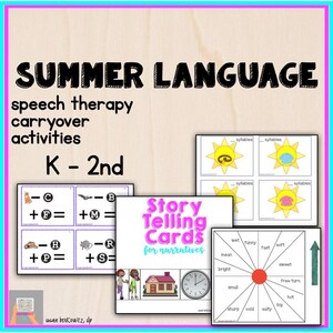 Summer Activities for Kids in Speech Therapy Homework Printables ...