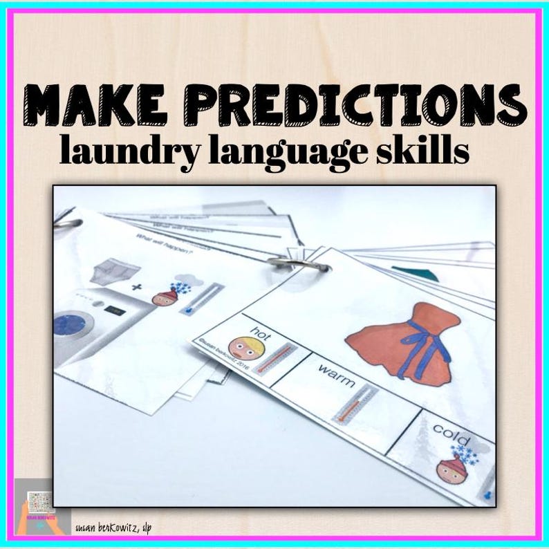 Life Skills Problem Solving Cards Laundry Speech Therapy Predictions ...