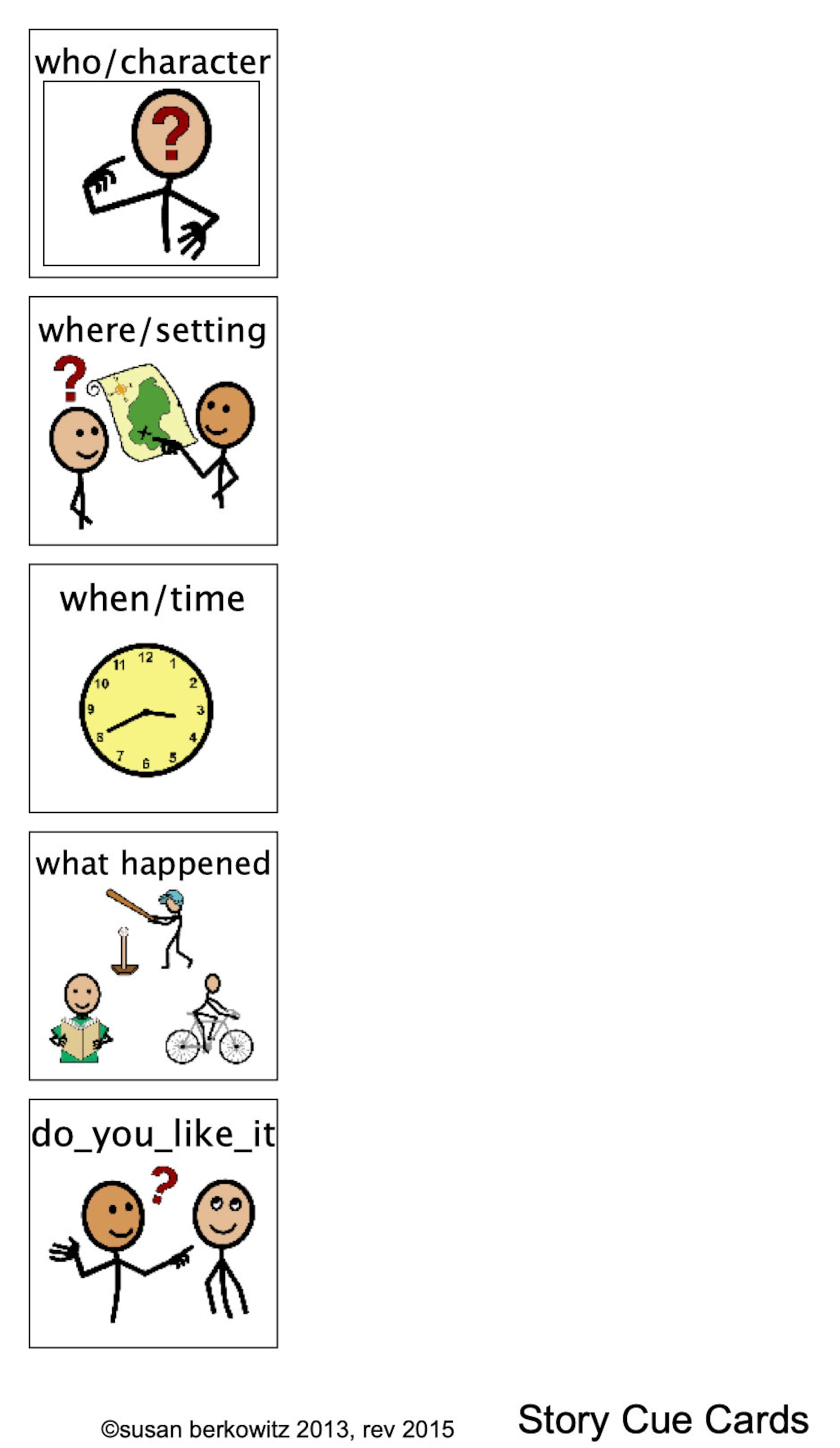 Visual Cue Cards Story Template Printable Speech Therapy Activities ...