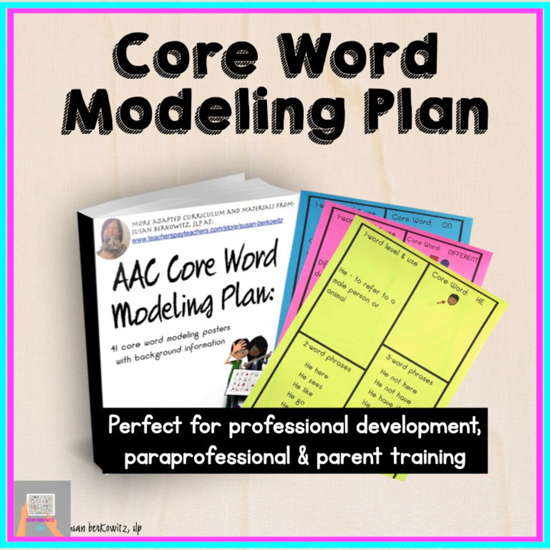 AAC Core Word Modeling Plan for Family, Staff, Teacher Speech Therapist ...