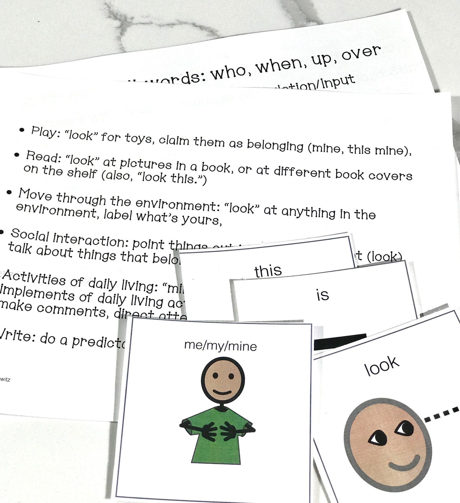 AAC Core Words Activities Nonverbal Communication Core Vocabulary ...