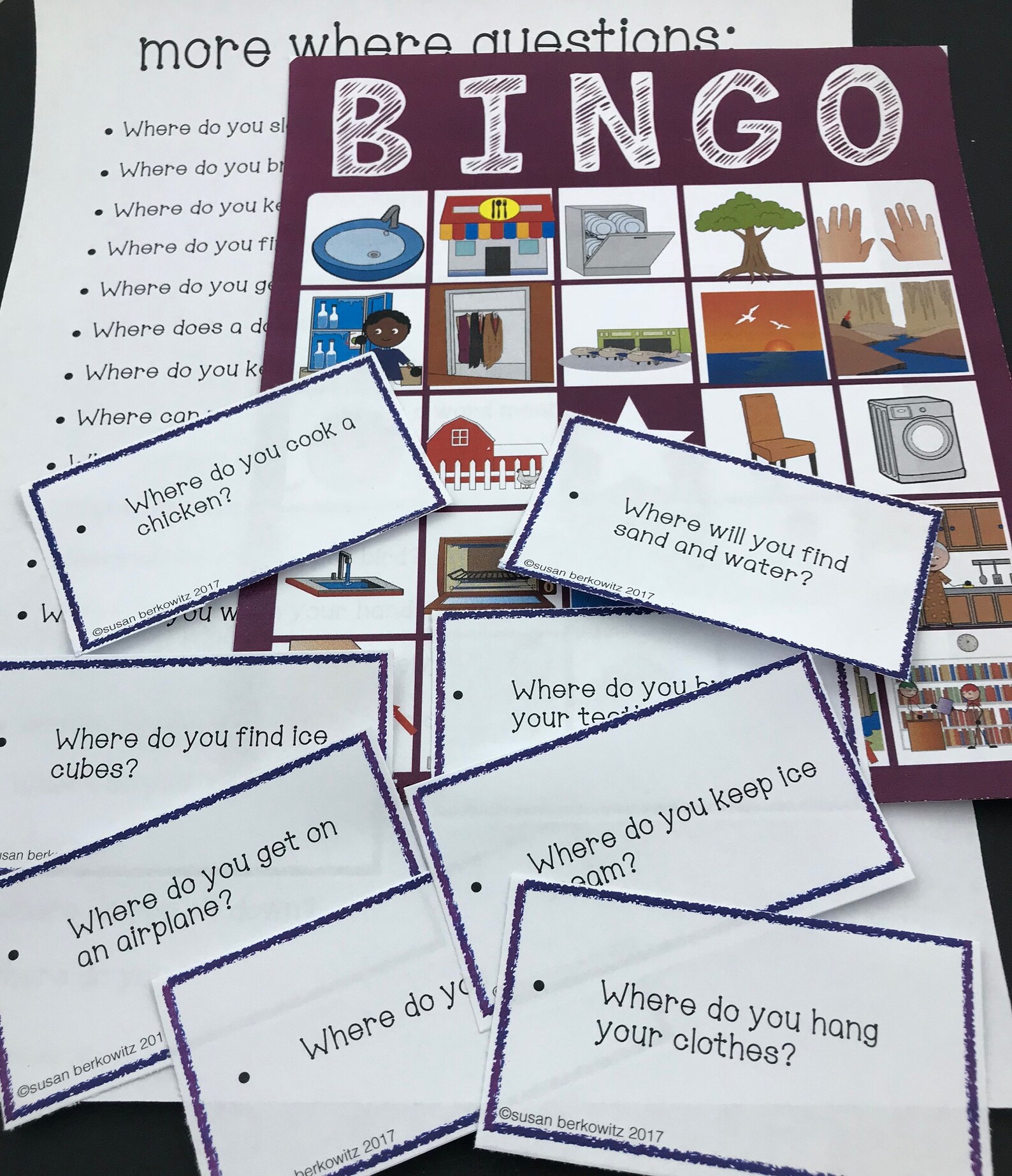 Wh Questions Bingo Game for Speech Therapy Activity for Language ...