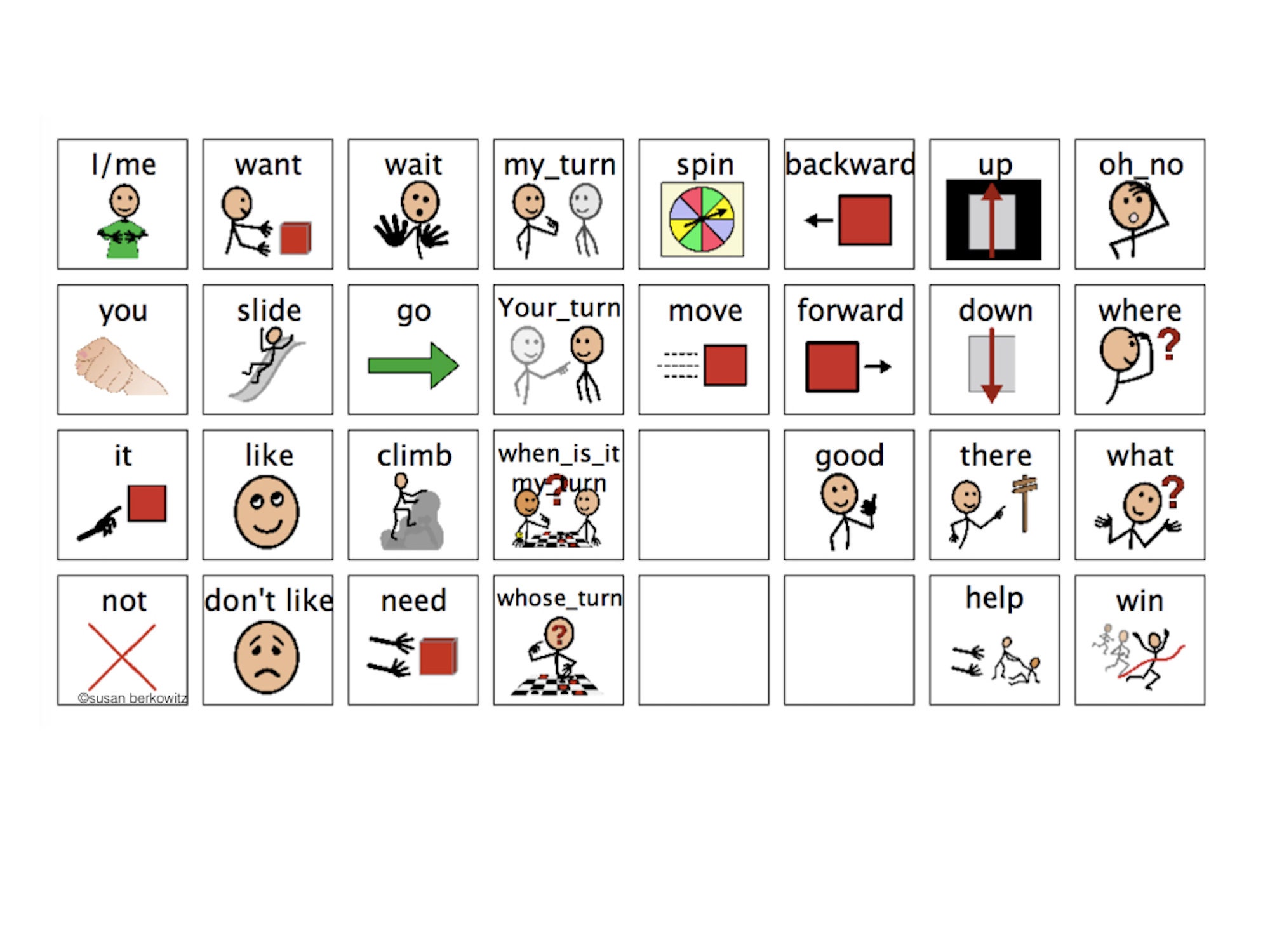 AAC Core Word Picture Communication Boards for Games Activities ...
