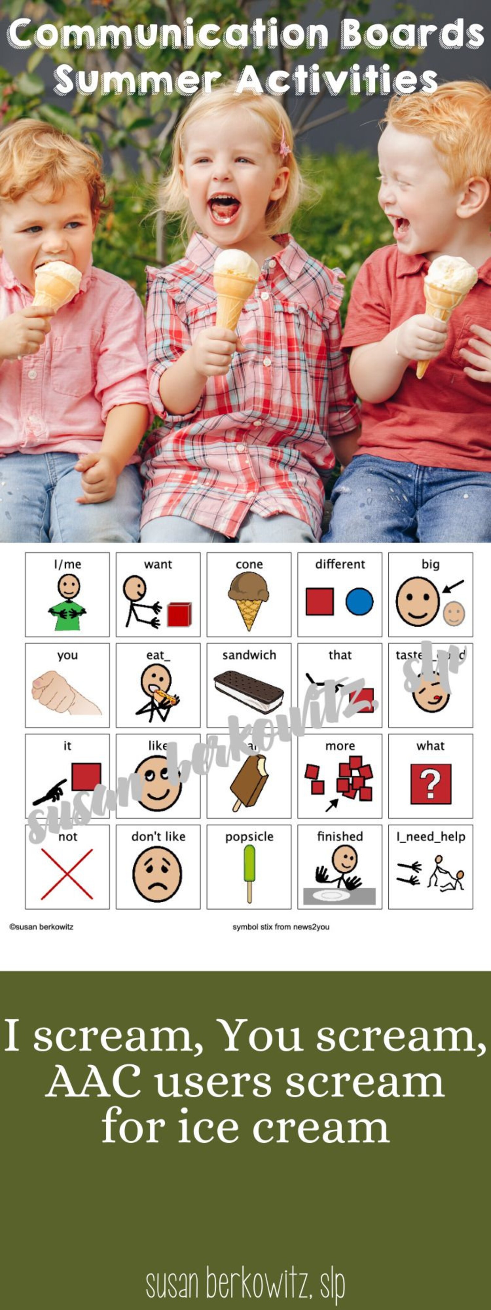 AAC Core Word Communication Boards for Summer Activities for Nonverbal ...