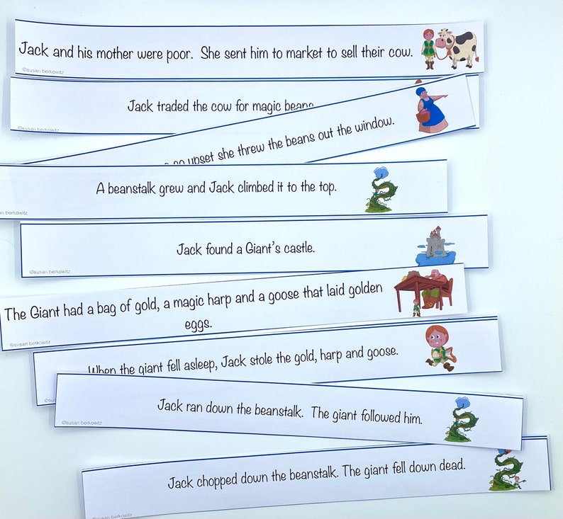 Speech Therapy Activities Jack & the Beanstalk Sequencing Cards ...