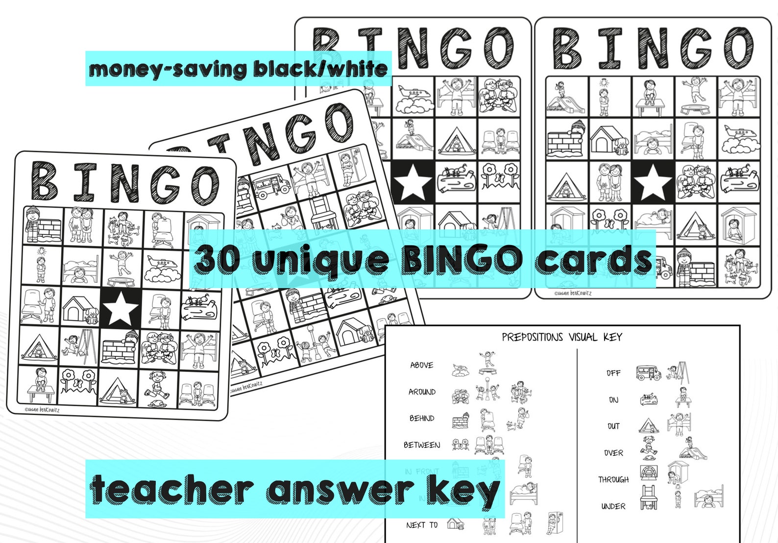 Prepositions Bingo Game for Speech Therapy Activity for Spatial ...