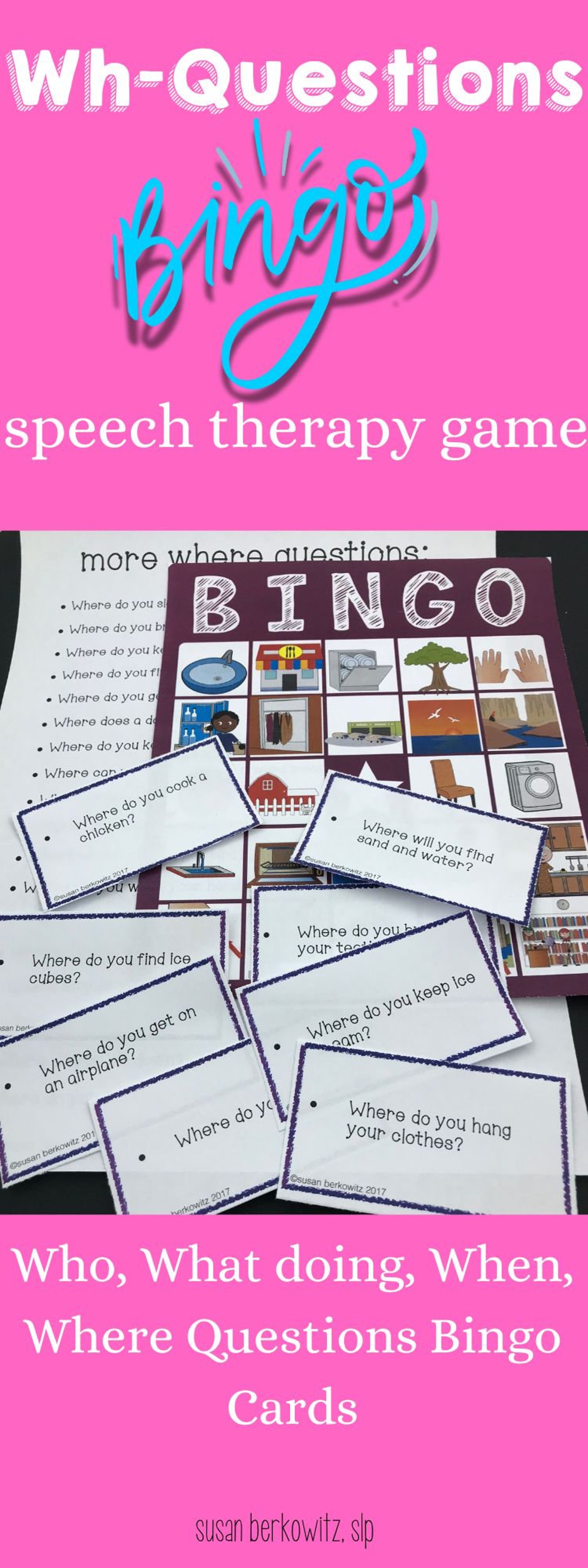 Wh Questions Bingo Game for Speech Therapy Activity for Language ...