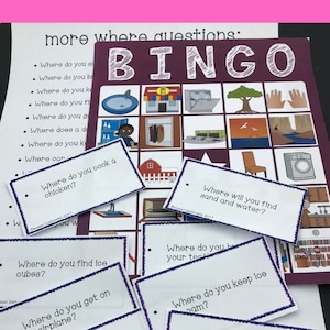 Wh Questions Bingo Game for Speech Therapy Activity for Language ...