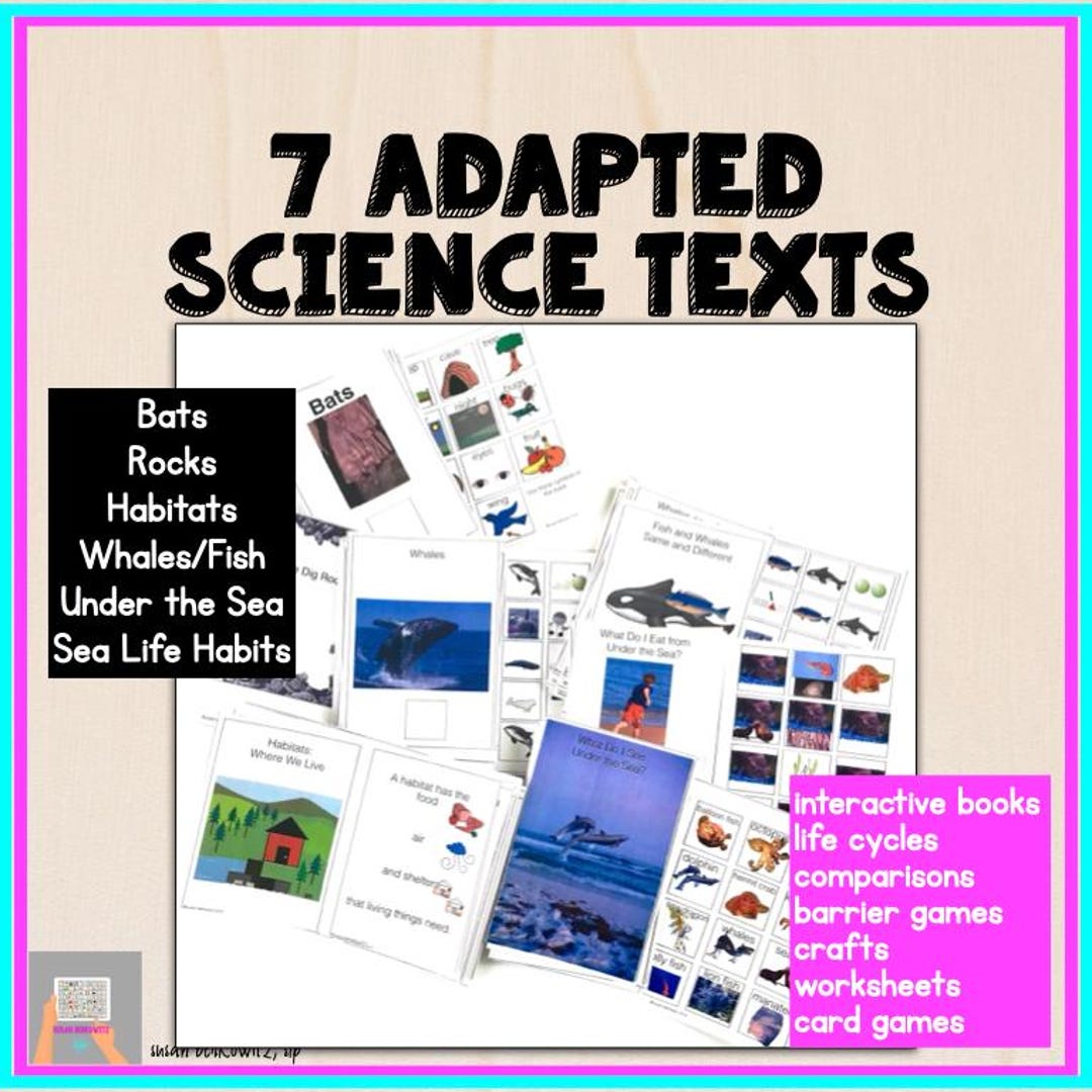 Speech Therapy Activities Adapted Books Special Education Science ...