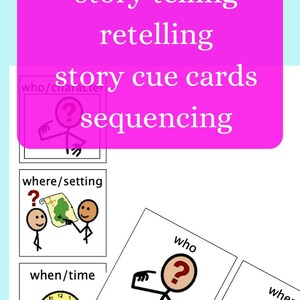 Visual Cue Cards Story Template: Speech Therapy & Homeschool (printable ...