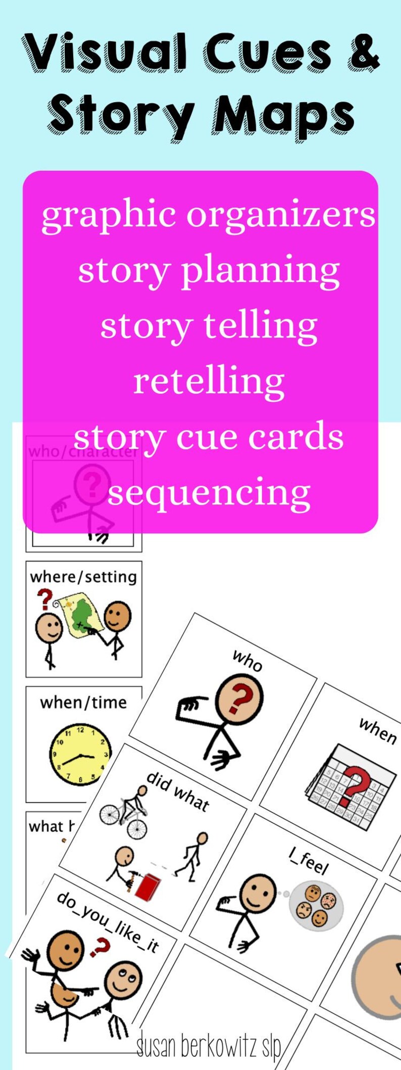 Visual Cue Cards Story Template Printable Speech Therapy Activities ...