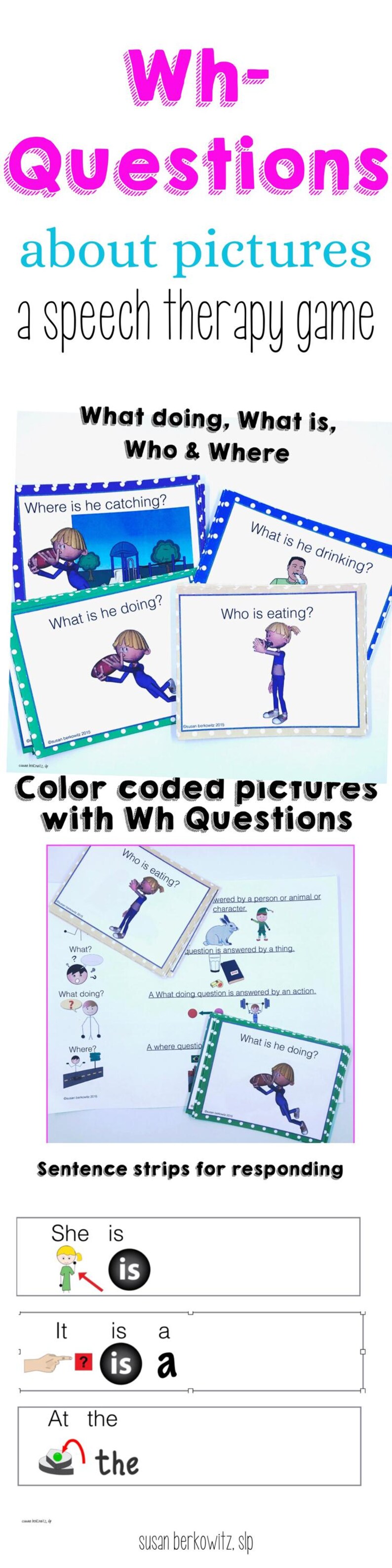 Wh Questions for Kids Speech Therapy Activity Question Cards Materials ...