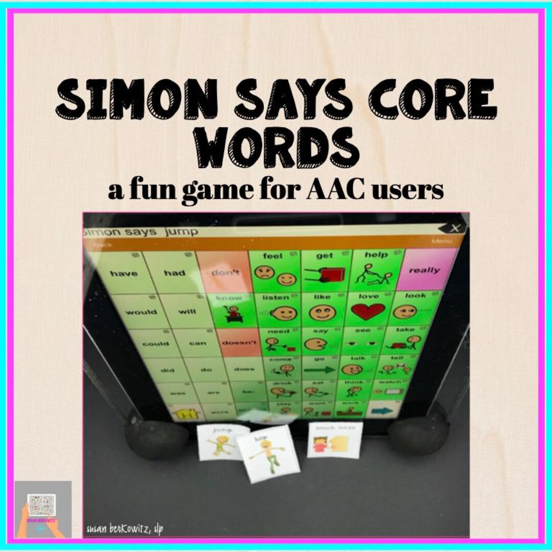 Speech Therapy Games AAC Core Words Activity Simon Says AAC Game ...