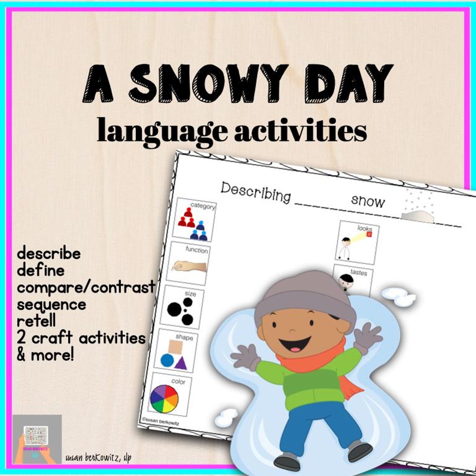 Snowy Day Book Companion Language Activities for Elementary Speech ...