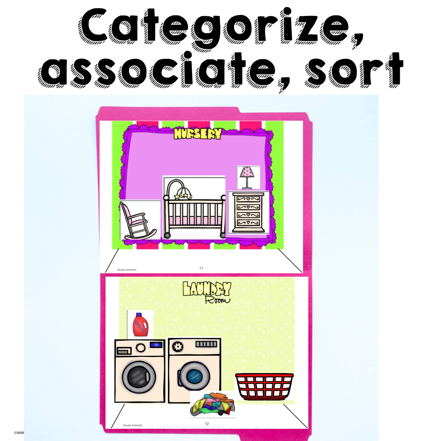 Association Cards Speech Therapy Activities Category Sorting File ...