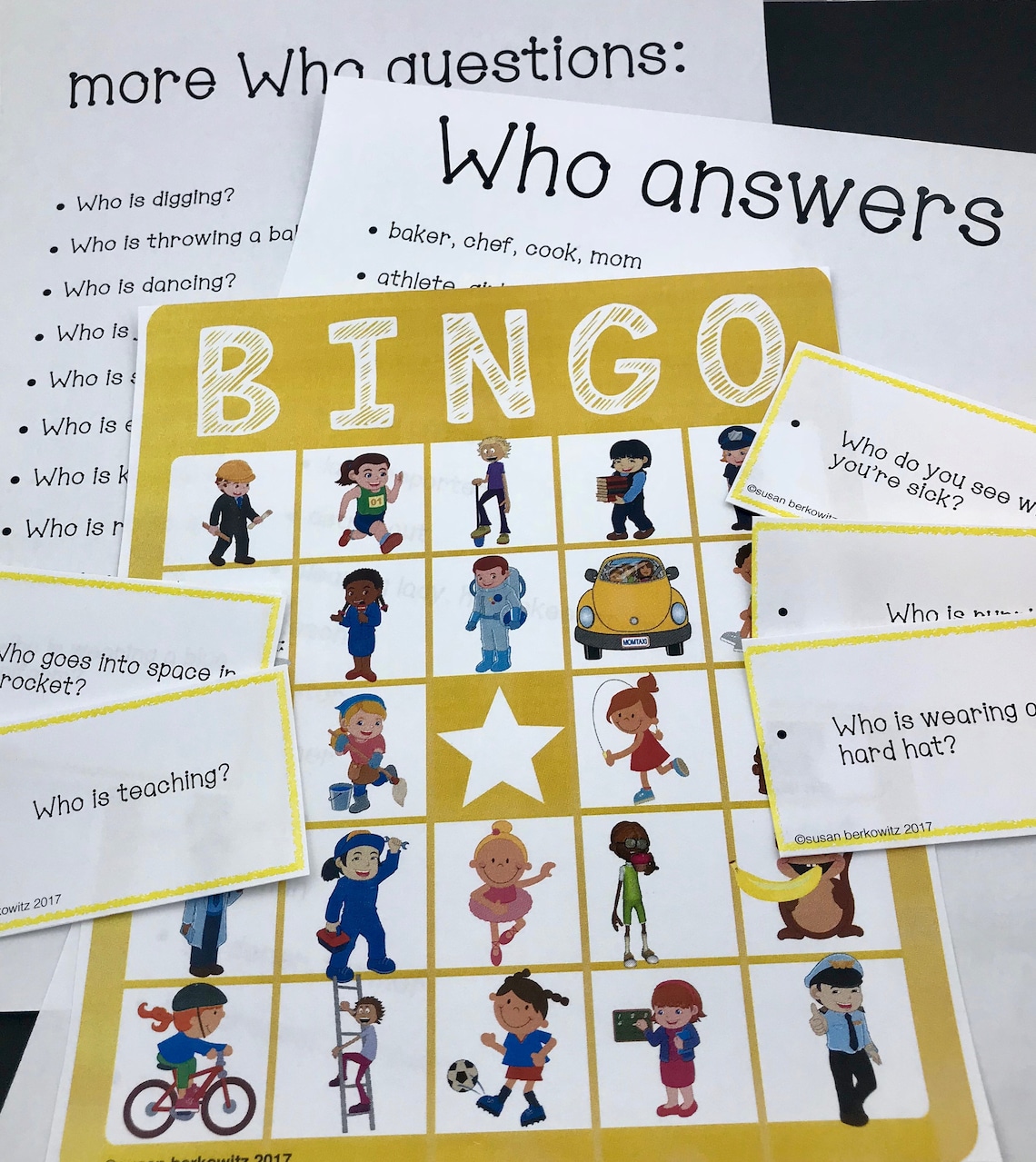 Wh Questions Bingo Game for Speech Therapy Activity for Language ...