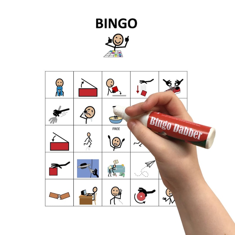 Parts of Speech Therapy Activity Verb Picture Cards Bingo™ Card Game ...