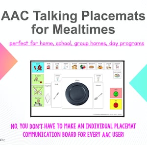 AAC Communication Boards for Meals for School Home Group Homes AAC Core ...