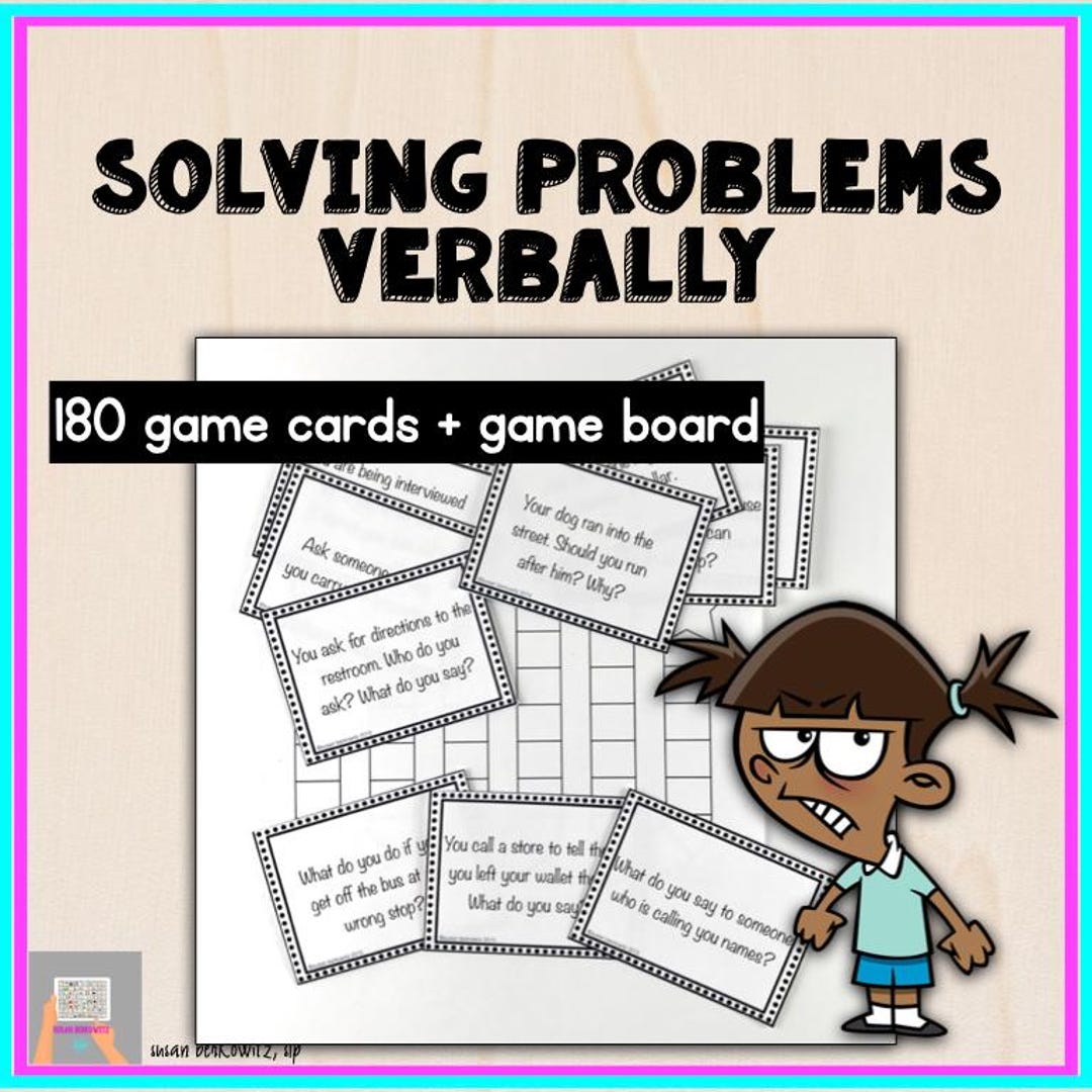 Problem Solving Game Speech Therapy Activity Social Skills for Special ...