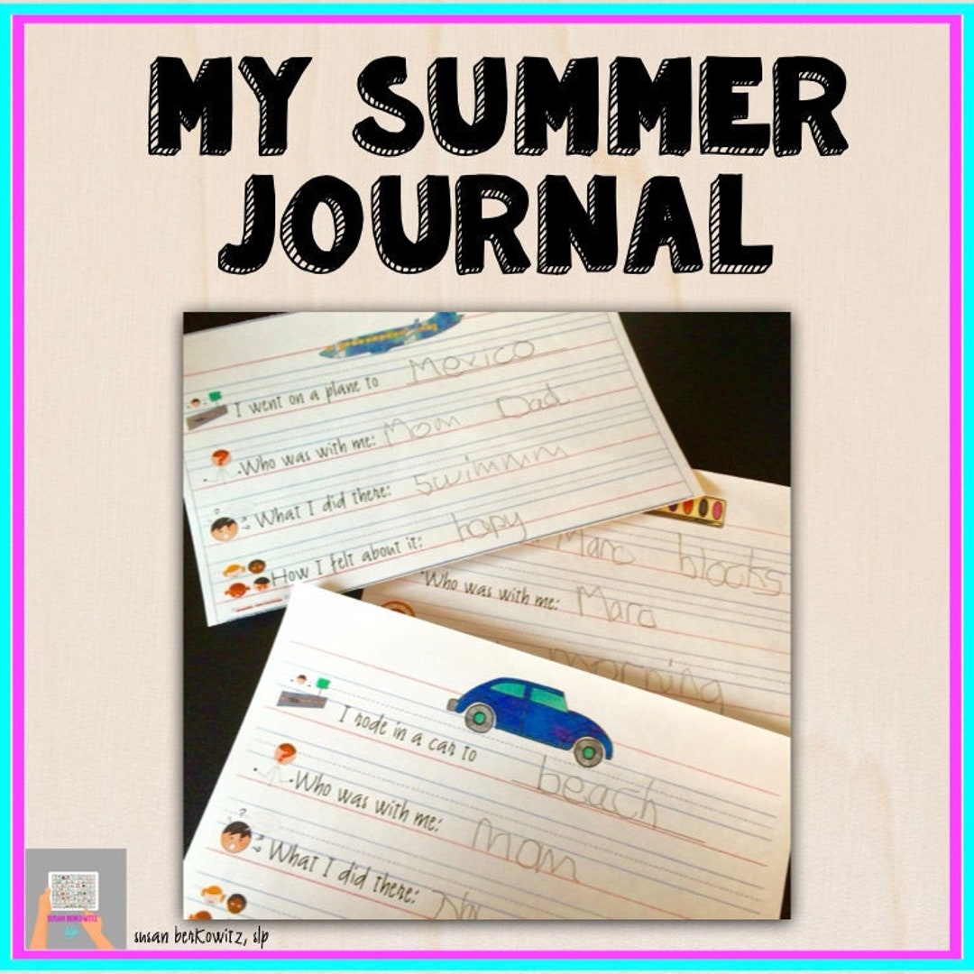 Summer Journal Writing Activity for Kids Speech Therapy Narrative ...