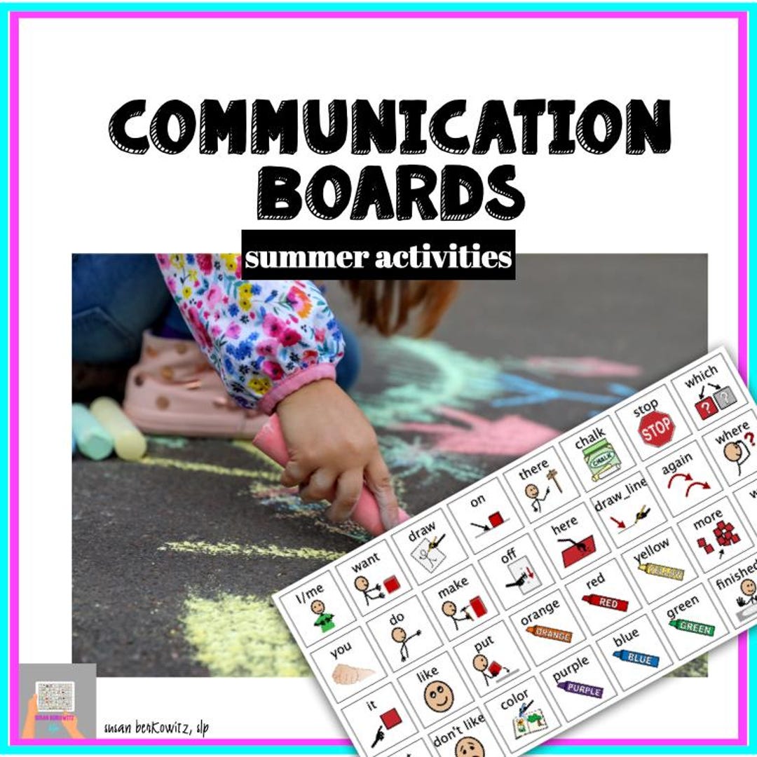 AAC Core Word Communication Boards for Summer Activities for Nonverbal ...