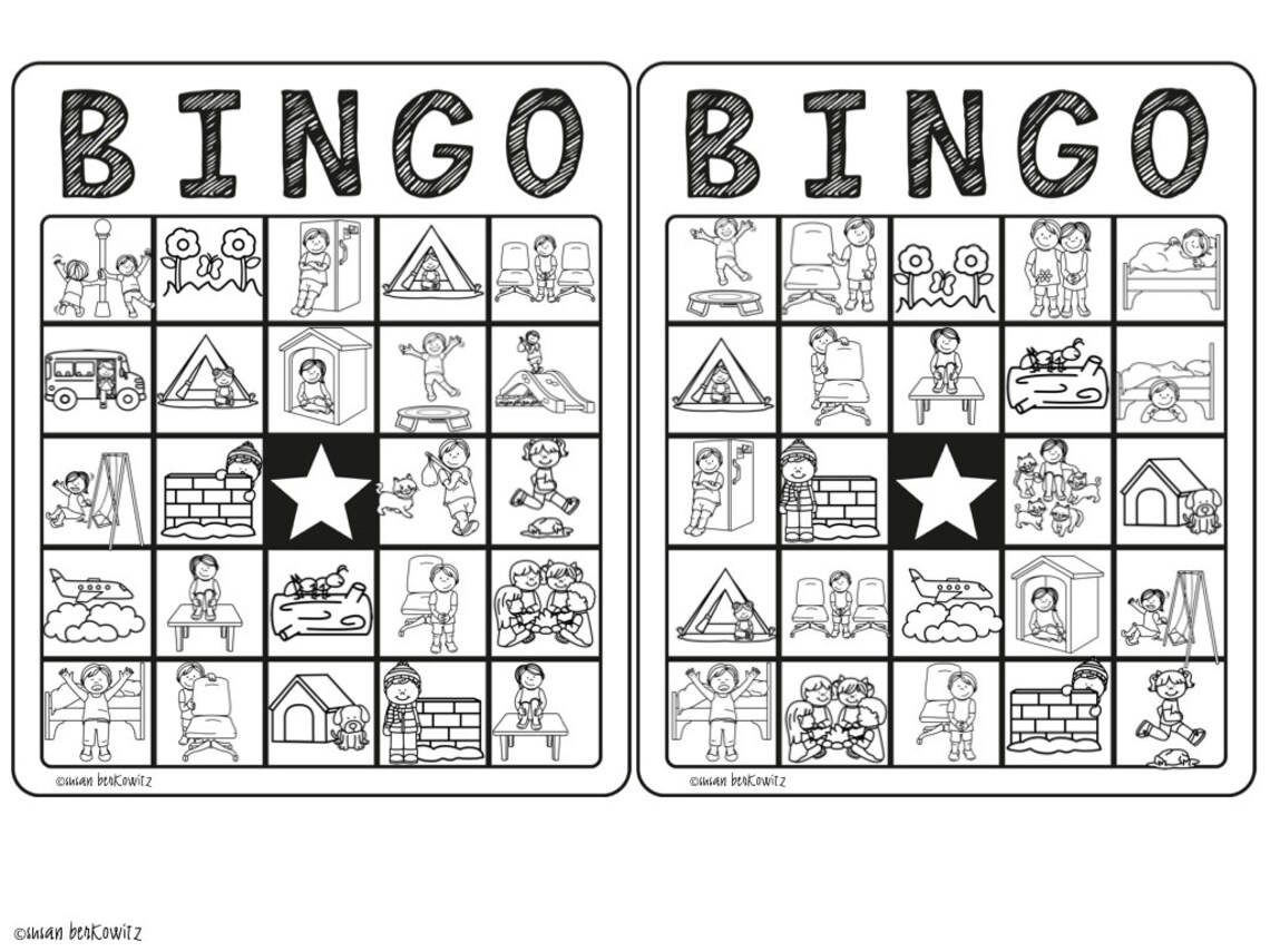 Prepositions Bingo Game for Speech Therapy Activity for Spatial ...